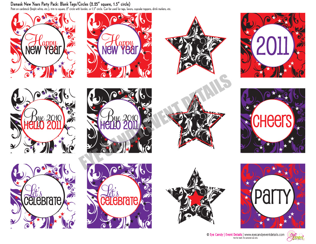 Eye Candy Creative Studio: {2 FREE printables} DAMASK New Years Eve ...