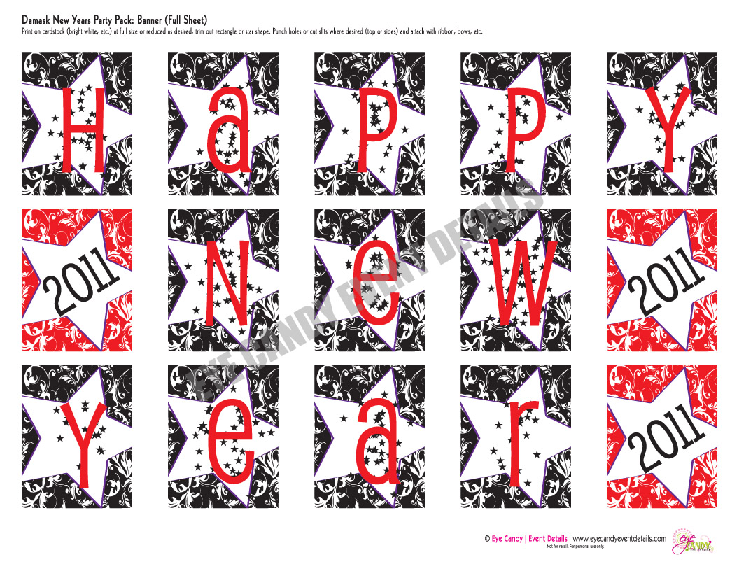 Eye Candy Creative Studio: {2 FREE printables} DAMASK New Years Eve ...