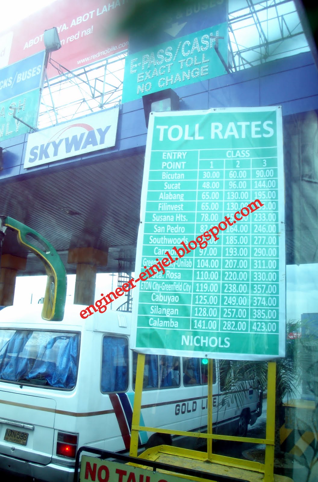 Philippine Transportation Photos: Latest Toll Rates at Nichols Gate