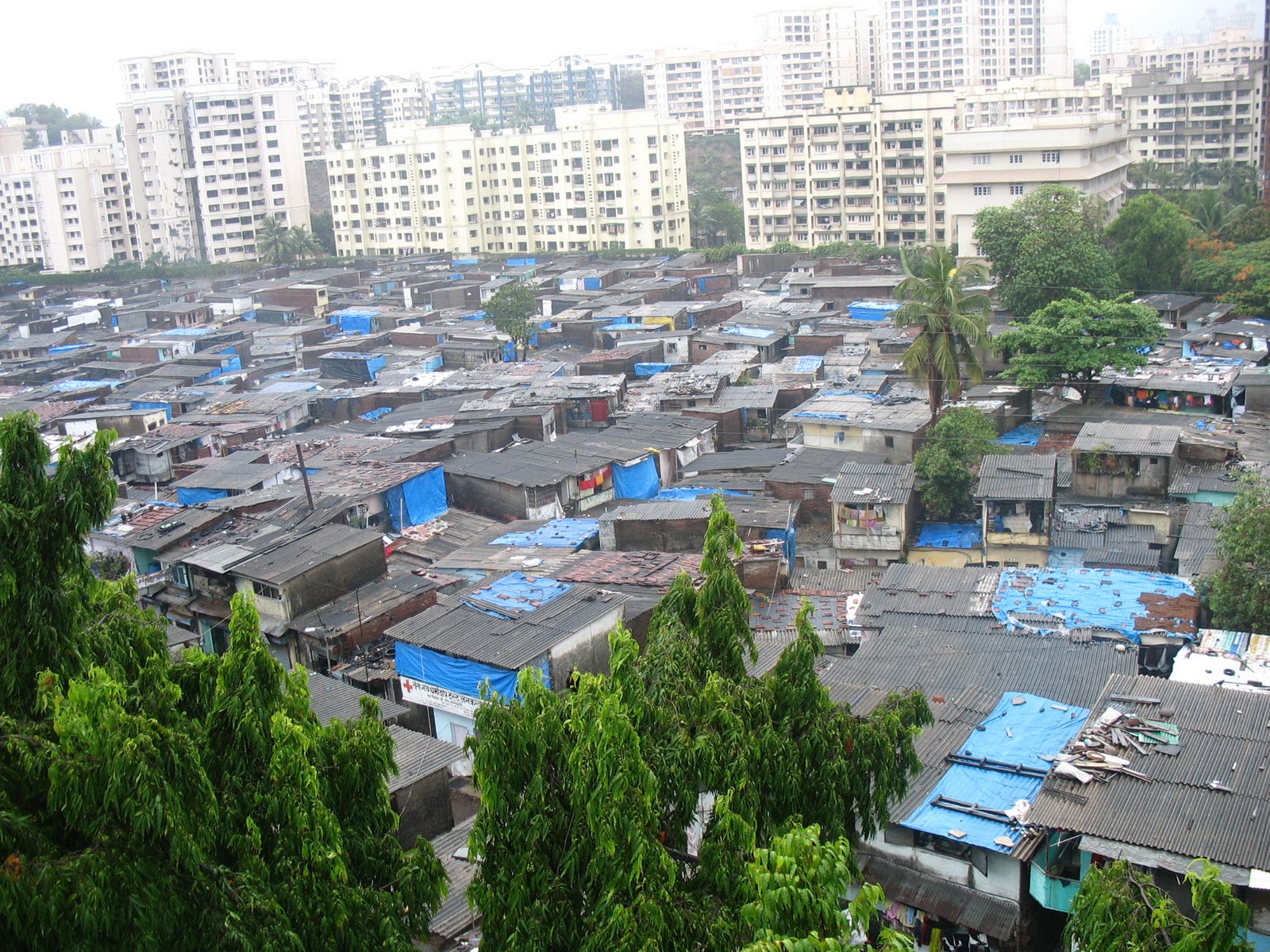 Stock Pictures: Slums in India - Aerial View