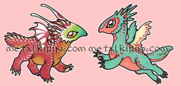 Thedancingemu's Artsy Fartsy Blog: New art: Baby dragon sticker designs