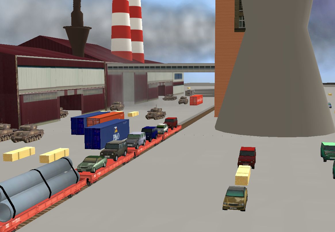 Trainz: Multiple Industry station + products list + flatcar for them