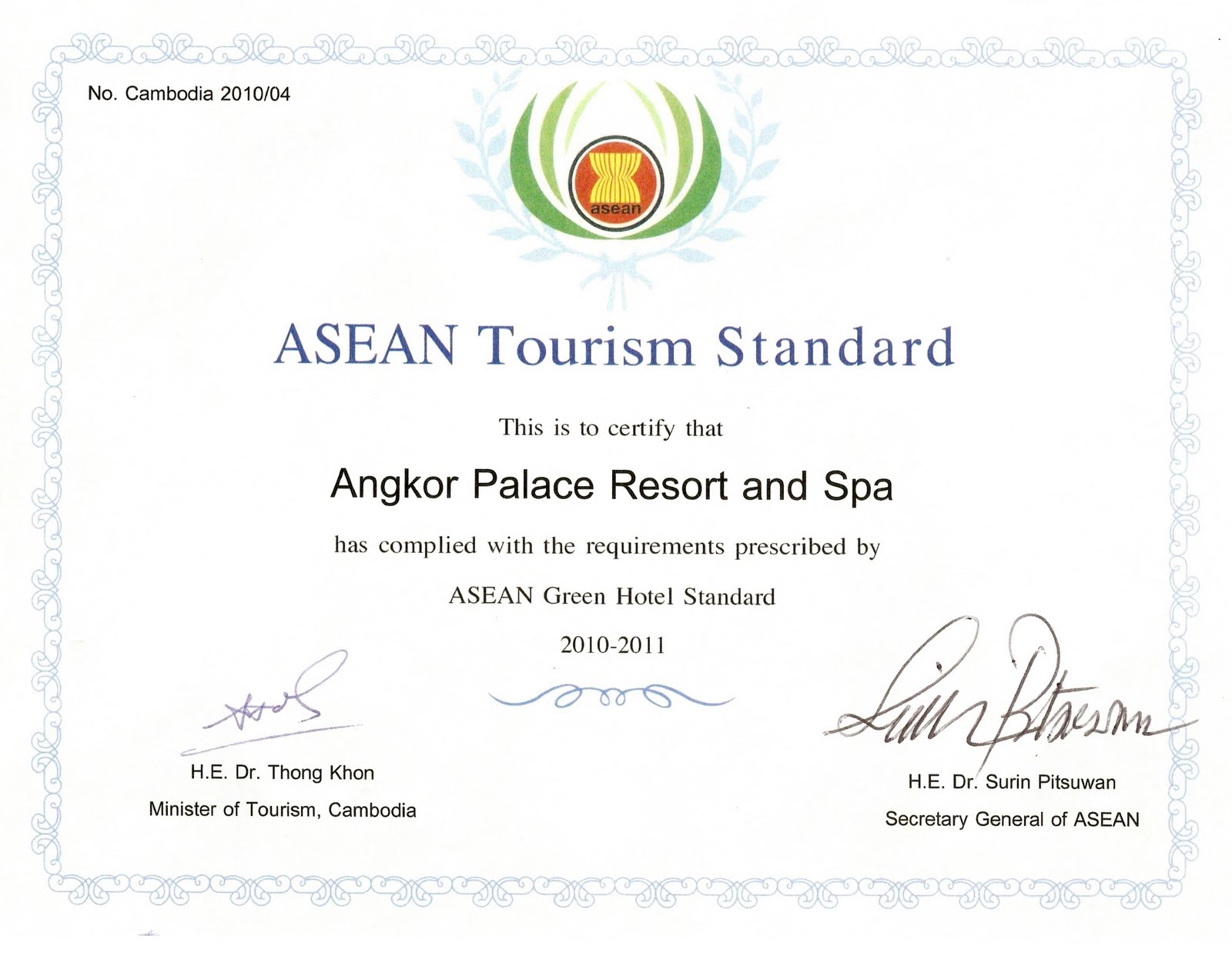 Hotel in Siem Reap - Angkor Palace Resort & Spa : ASEAN Green Hotel ...
