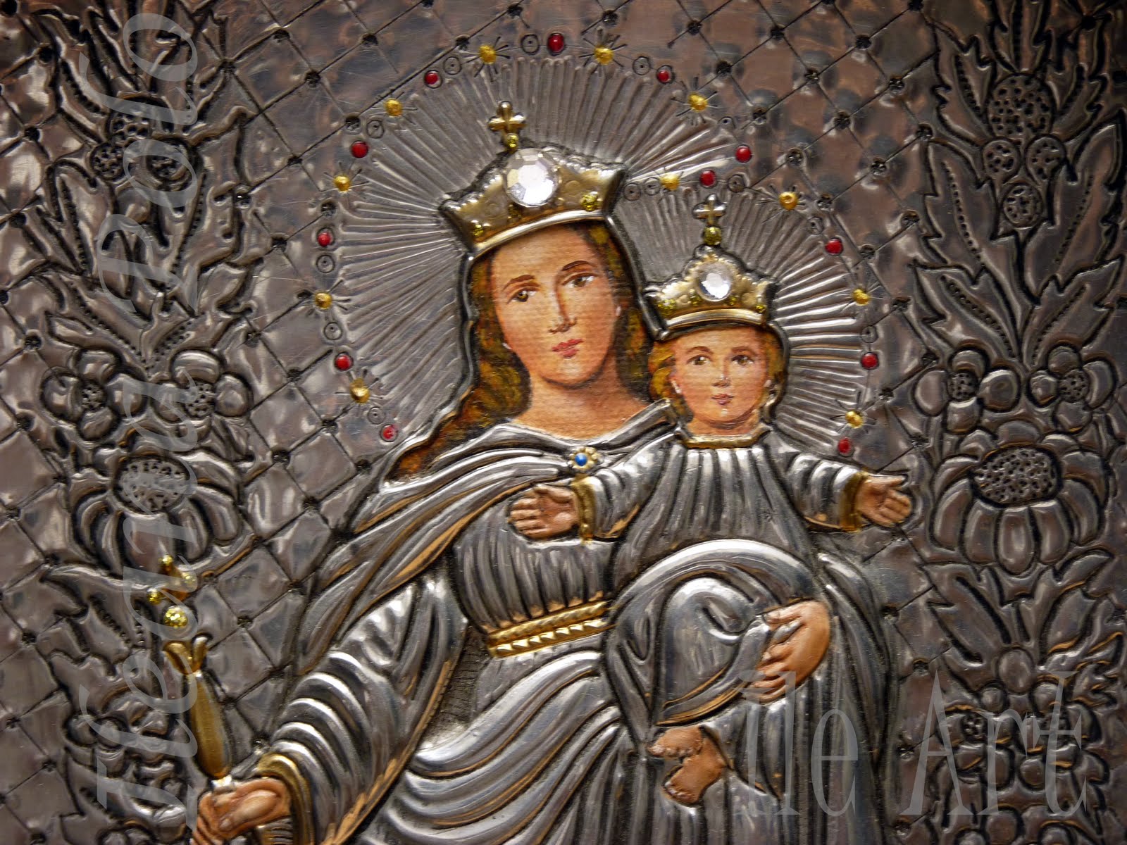 IleArt | Cuadros en Repujado y Óleo: Obras de la Virgen María