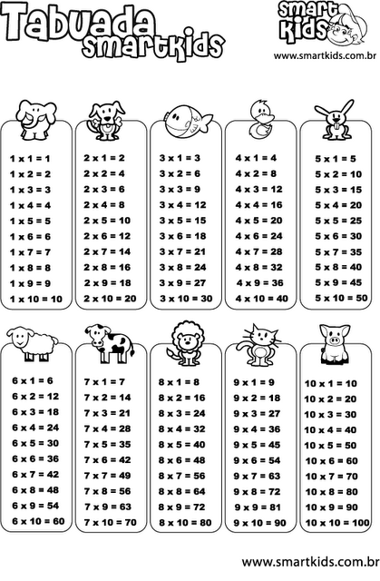 turmamaravilha: Tabuada para colorir