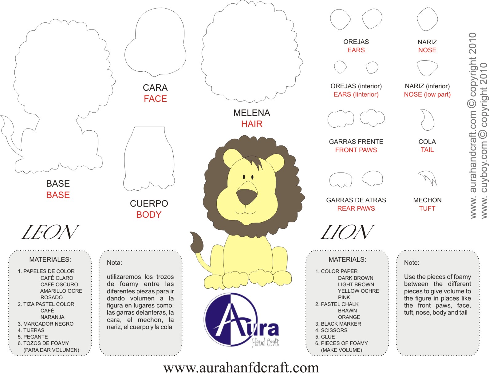 Molde de un leon - Imagui