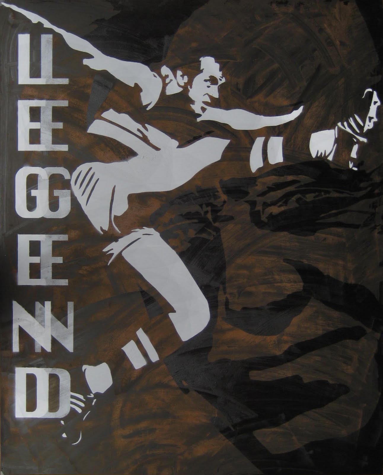 STENCIL ART by PAWA: ted (ej) whitten...afl footy legend