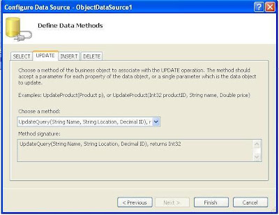 GridView With ObjectDataSource Example Insert Edit Update