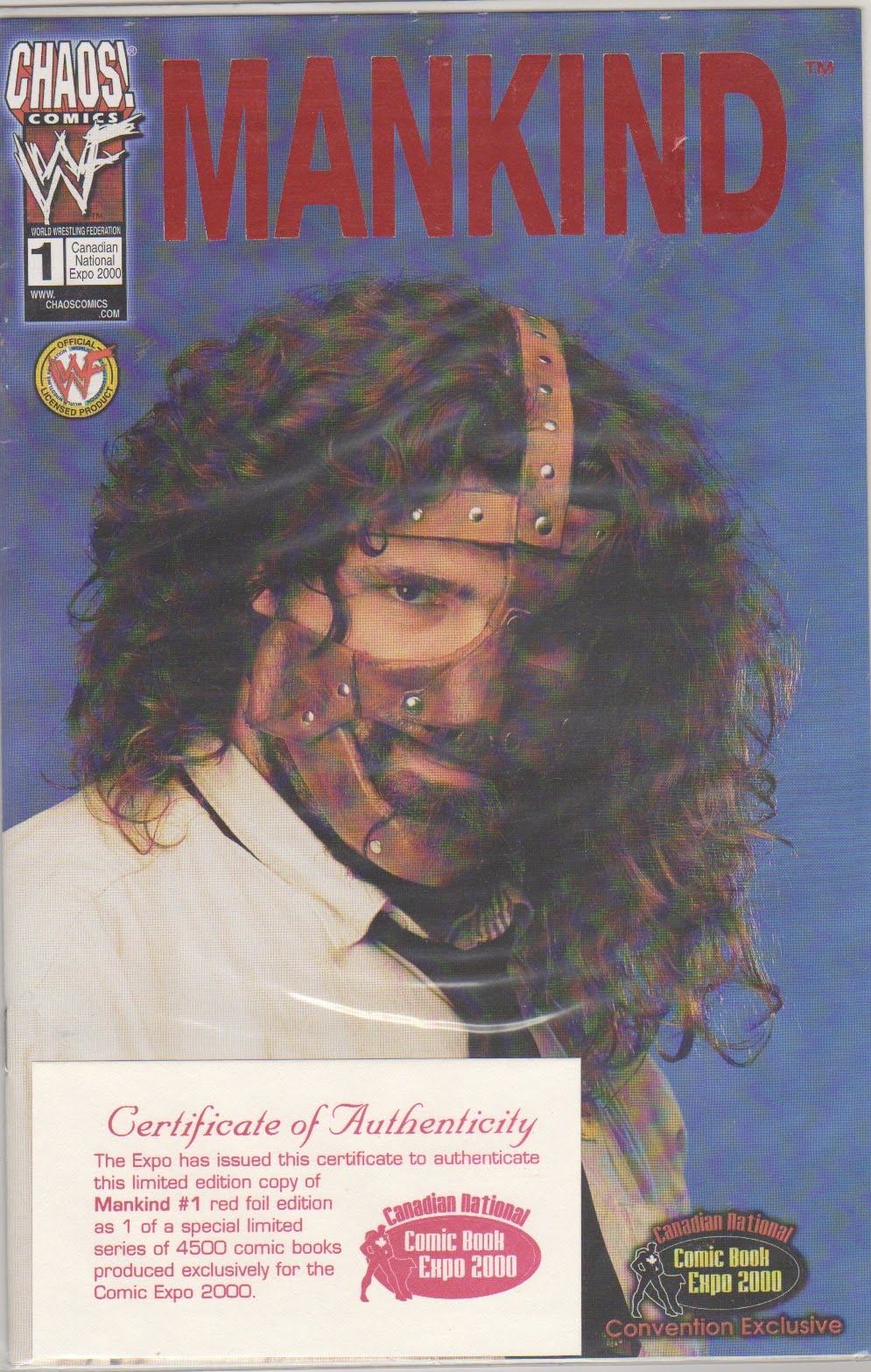 POP CULTURE SHOP: MANKIND #1 LIMITED EDITION COMIC BOOK WWF WWE CERT AUTH