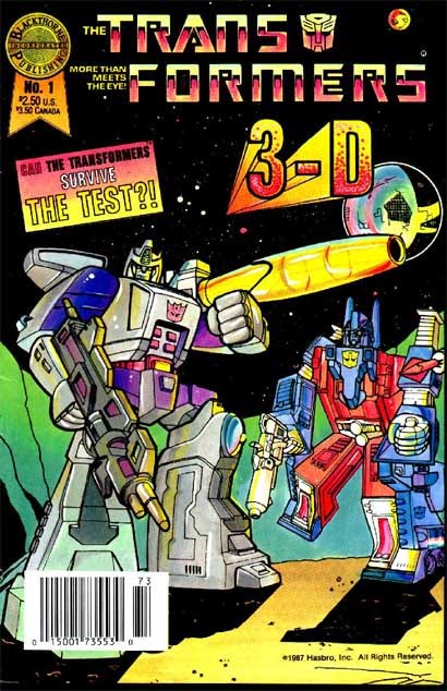 POP CULTURE SHOP: TRANSFORMERS #1 COMIC BOOK 3-D 1987 MOVIE CYBERTRON OOP