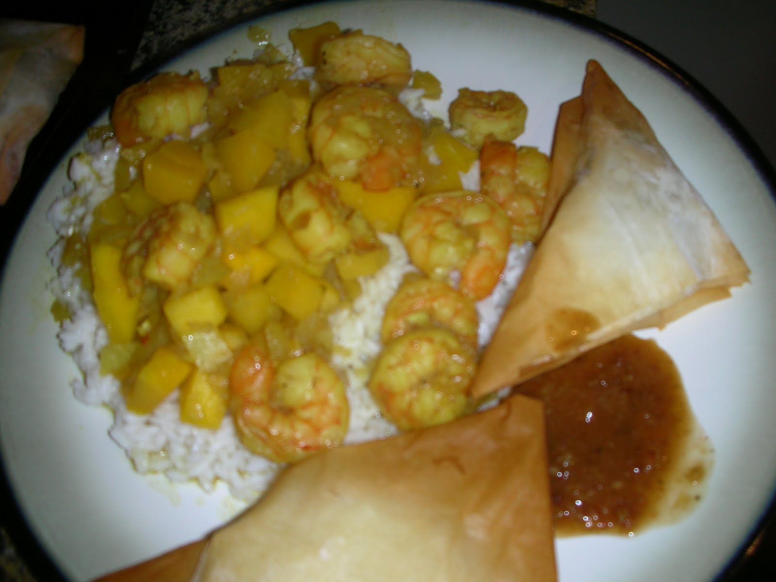 Cooking in the Capitol: Mango Curry Shrimp with Samosas and Tamarind Sauce