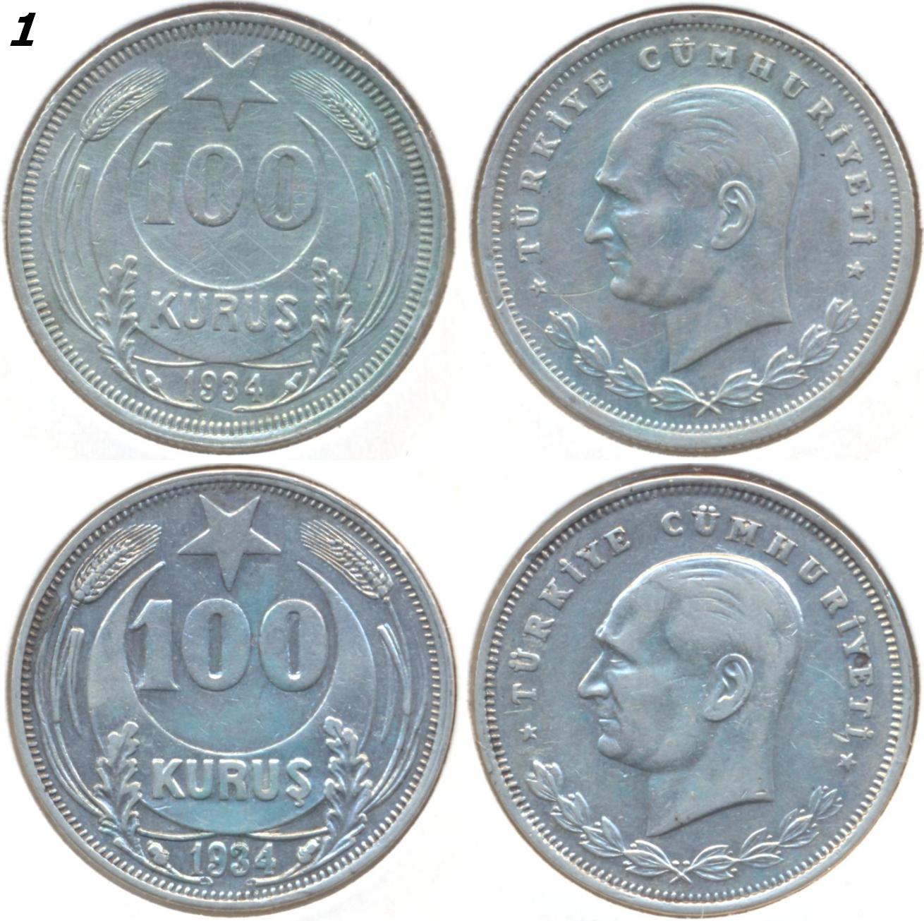 Variants of Turkish coins