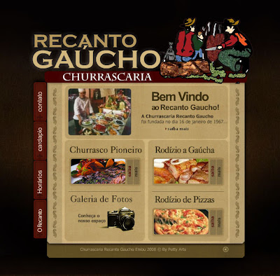 Petty Arts: WebSite - Churrascaria Recanto Gaúcho