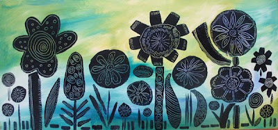 Fine Art: Sgraffito flowers