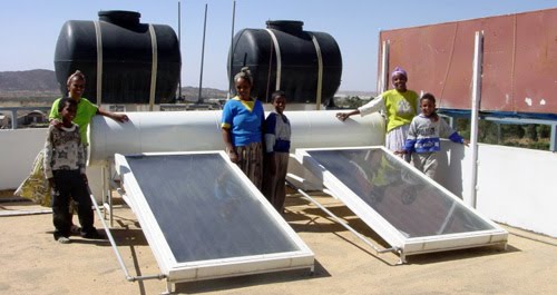 Solar water heating project in Eritrea - Madote
