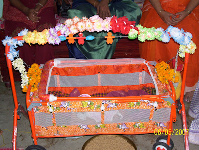 The Namakaranam Ceremony of Adithya: Adithya's Thottil(Cradle) Function.