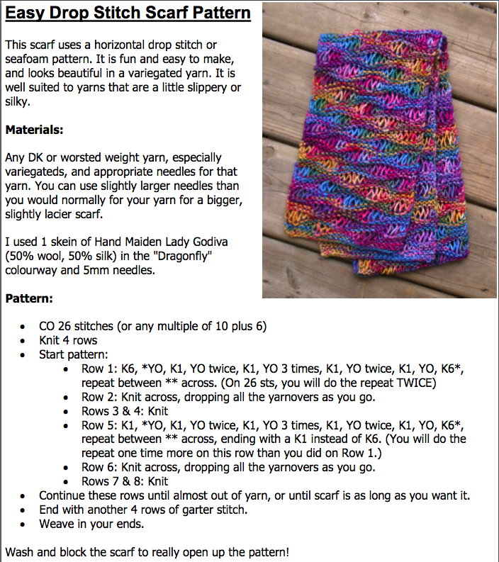 Brandy Knits: Easy Drop Stitch Scarf Pattern (Made w Circular Needles)