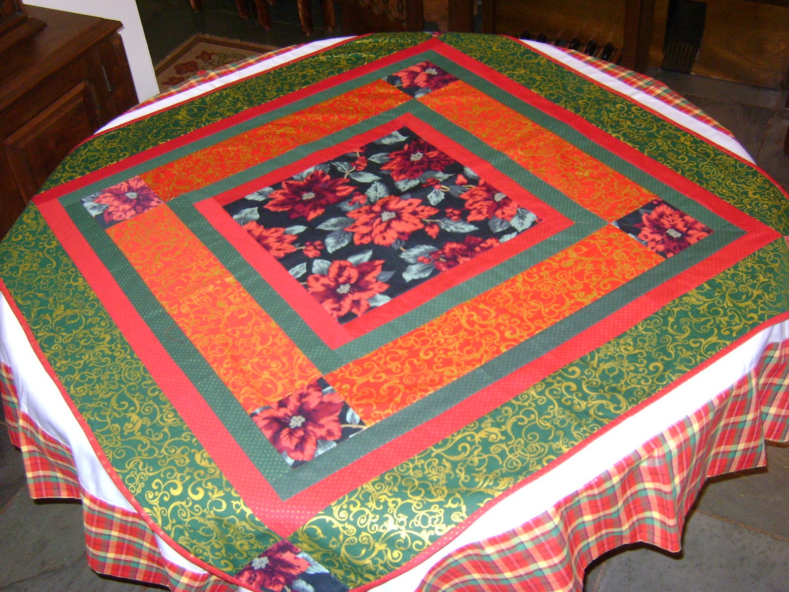 Lisa Mirabelli: Patchwork - Toalha de mesa para Natal ou uso para jantar