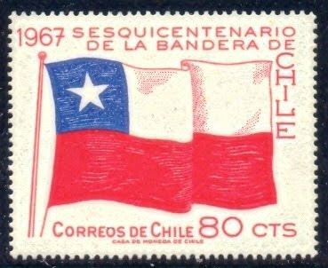 Flags Stamps and Philately: Chile Stamp