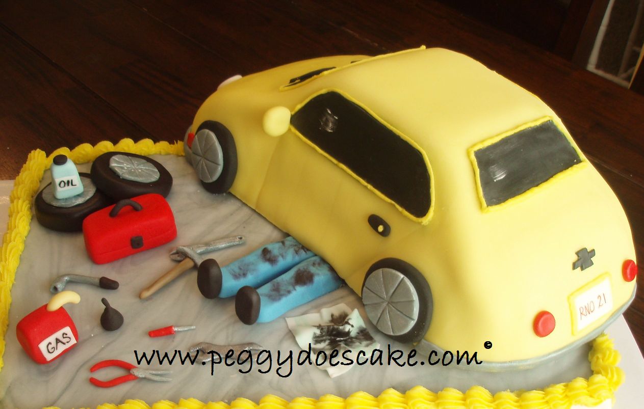 Peggy Does Cake.: Robert's Mechanic Cake (click on photos to enlarge).