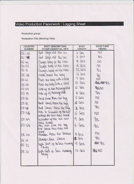 AS Media: Section 10 : Film/Tape Logging Sheet