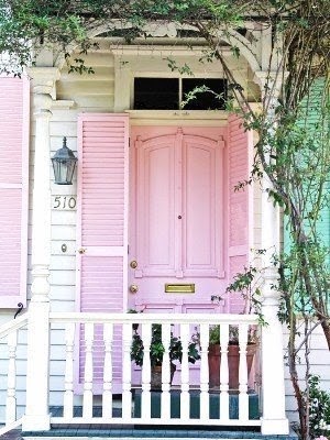 ish and chi: Pink front door- interior design, decorating and style ideas
