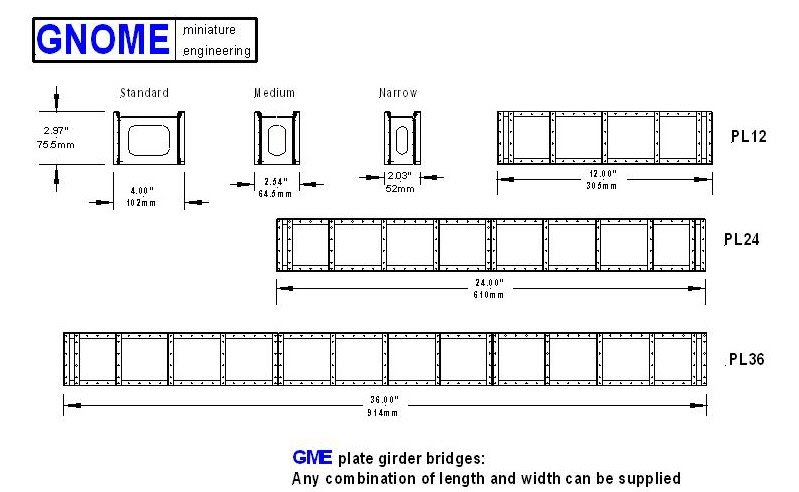 Gnome Miniature Engineering model railway bridges: O, Gauge 1 and G ...