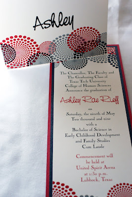 Whitney Owen Designs: Ashley Rieff Texas Tech Graduation Announcements ...
