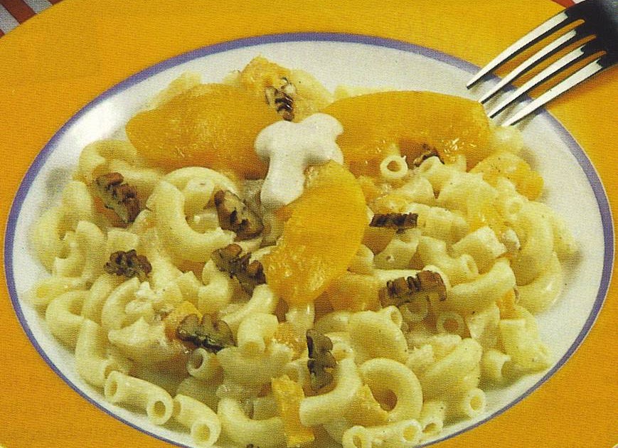 RECETA COCINA CODITOS CON DURAZNO Y PIÑA A LA CREMA