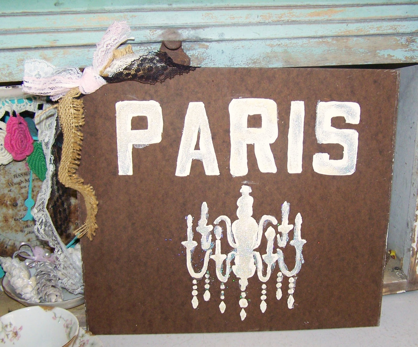 Olivia's Romantic Home: Fabulous Glittery Paris Sign!