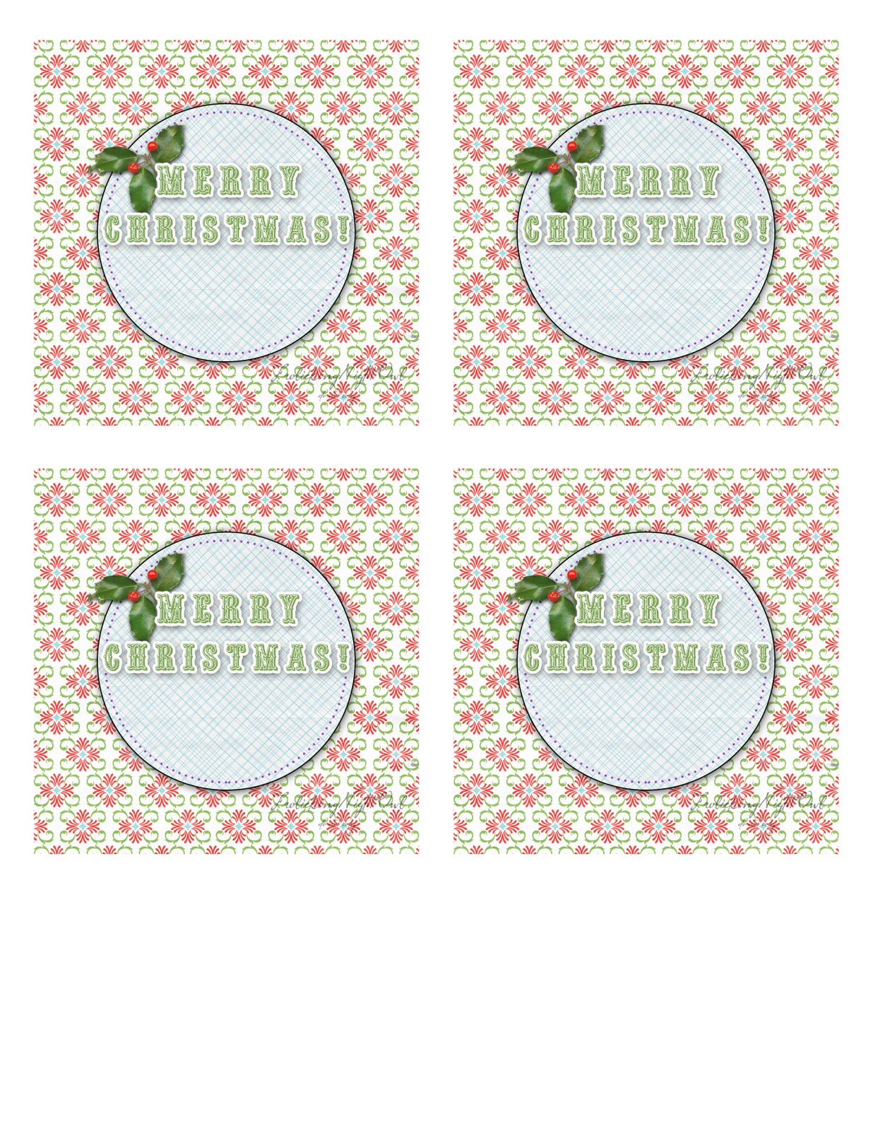 Frolicking Night Owl: Merry Christmas Printable Gift Tags *FREE*