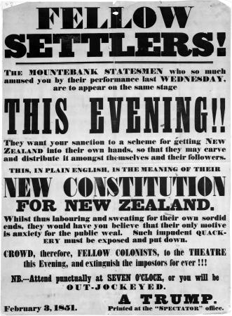 New Zealand History 1800 -1900: A Constitution for Wellington 1840