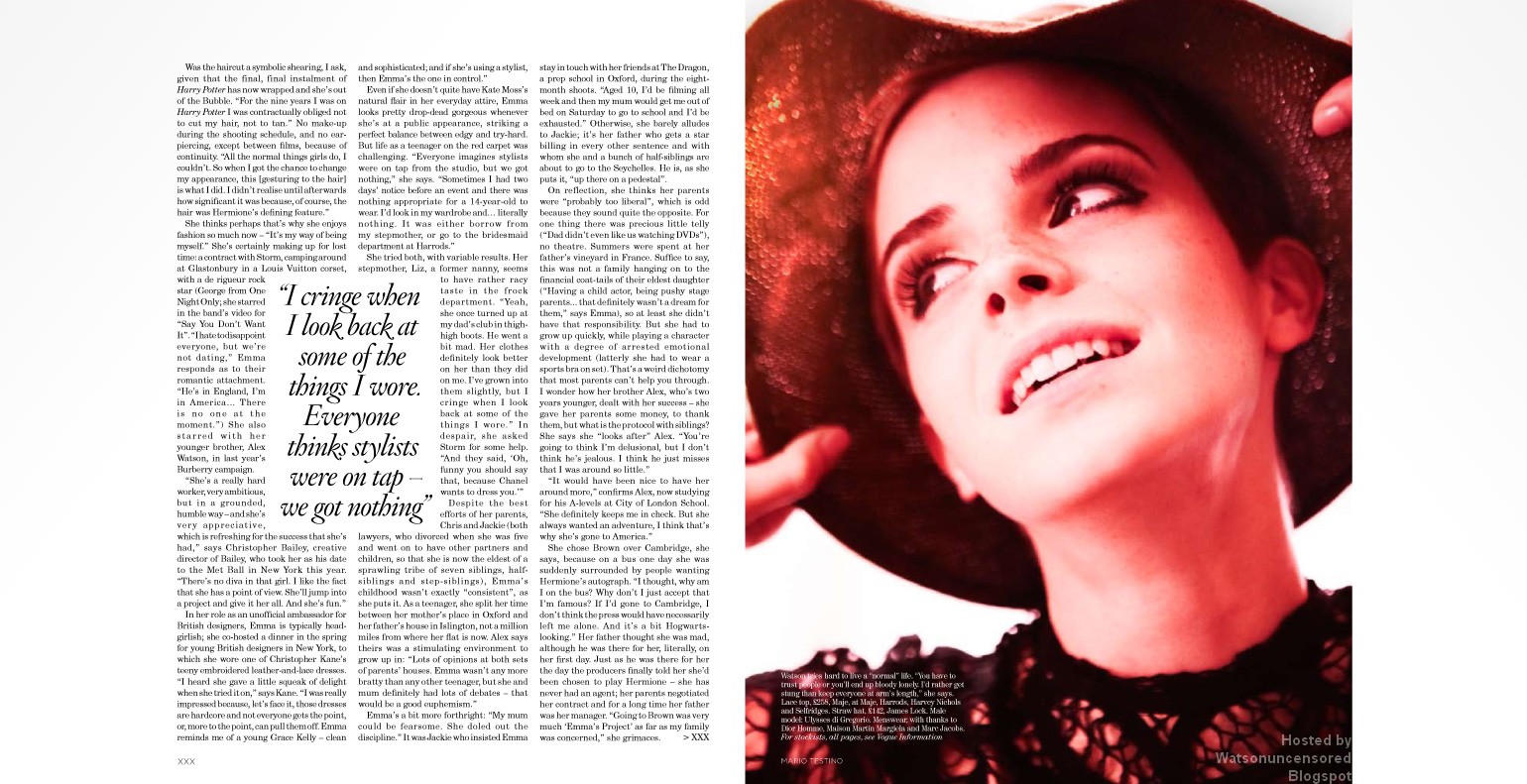 Emma Watson: Emma Watson in Vogue magazine [SCANS]