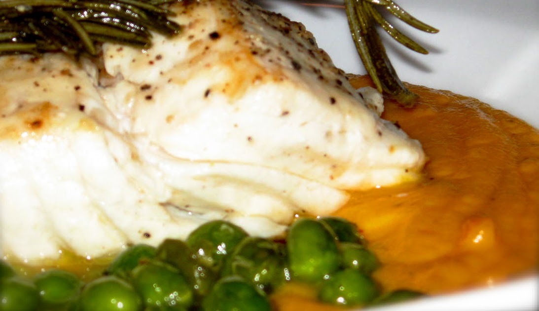 Domestic Divas Blog: Halibut with Rosemary Peas & Baby Carrot Puree