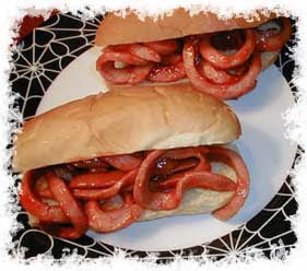 devilish delights: BARBECUE TAPEWORM SANDWICHES