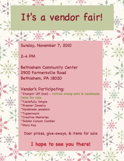 Stamp with Sandy: It's a Vendor Fair!