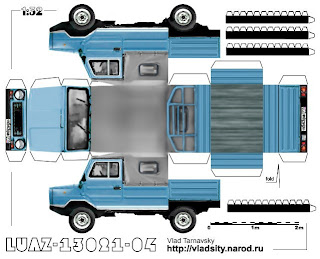 SP. Papel Modelismo: PaperCraft - Carro - LuAZ-13021-04