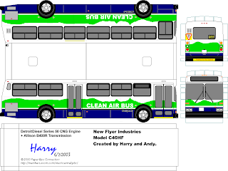 SP. Papel Modelismo: PaperCraft - Clean Air Bus - New Flyer Industries