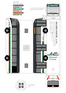SP. Papel Modelismo: PaperCraft - AC Transit bus (Alameda County Transit)