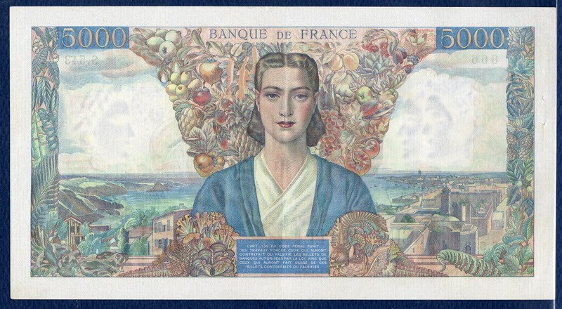 France banknotes 5000 Francs banknote of 1945 Union Française|World ...