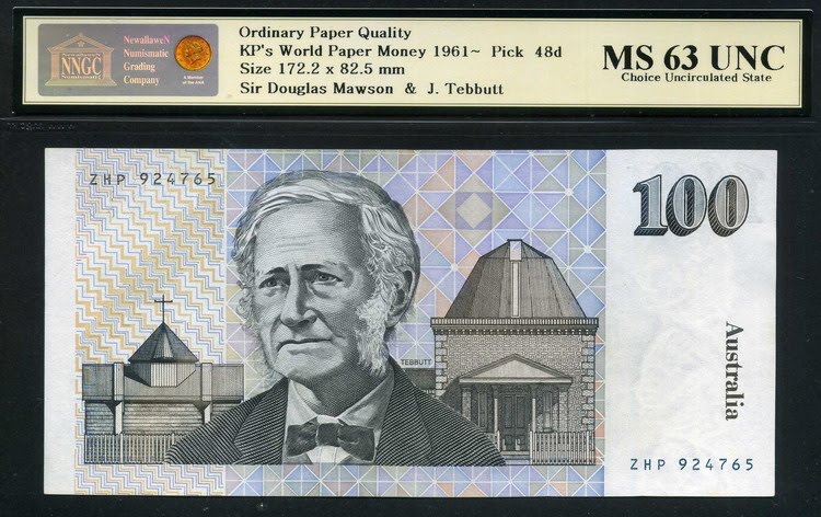 Australia Paper Money AUD 100 Australian Dollars Banknote 1992 Sir australia-paper-money-aud-100-australian-dollars-banknote-1992-sir