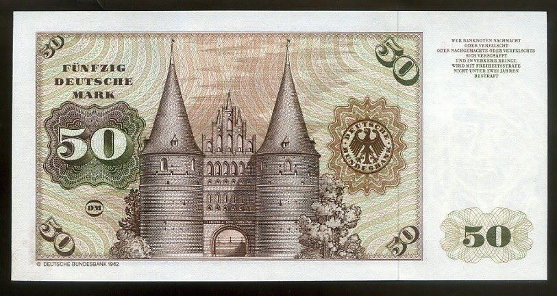 Germany banknotes 50 Deutsche Mark banknote 1980 Hans Urmiller|World ...