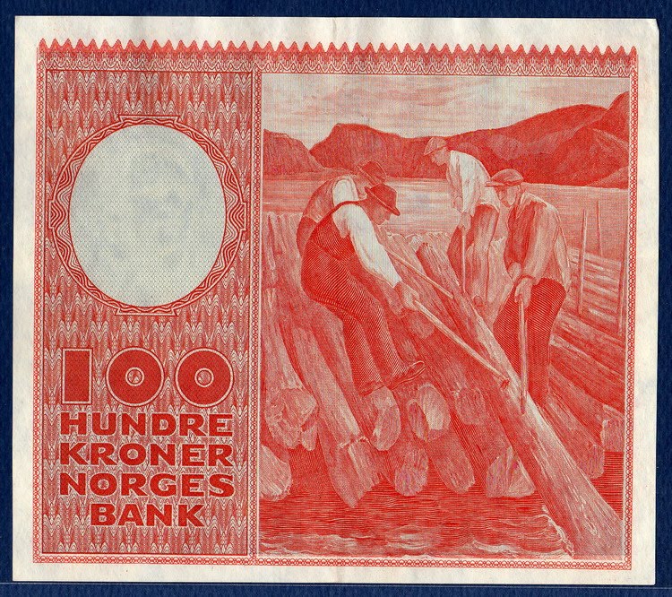 Norwegian Banknotes 100 Kroner banknote of 1958 Henrik Wergeland|World ...