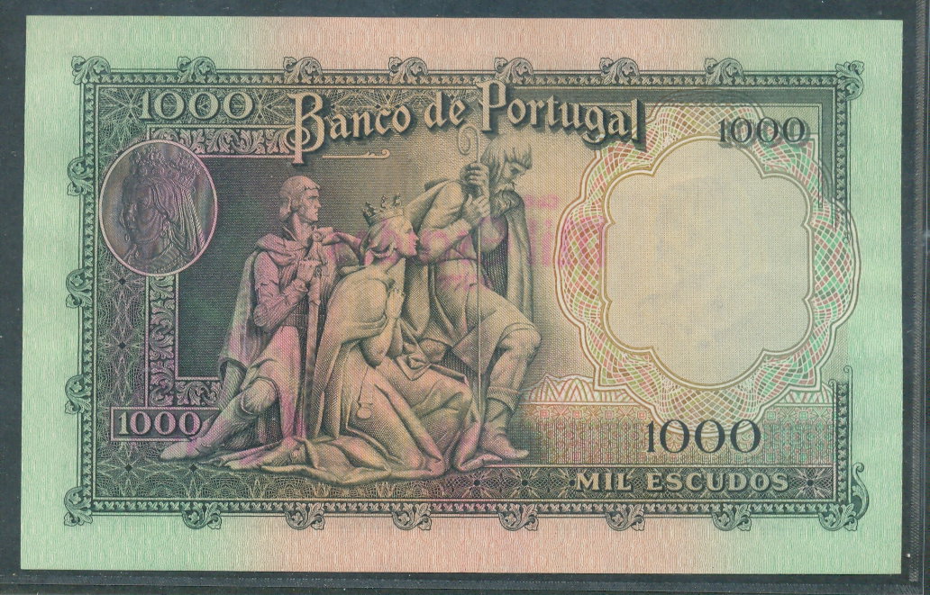 Portuguese banknotes 1000 Escudos note of 1956 Philippa of Lancaster ...