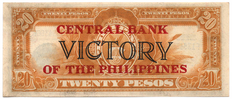 US Philippines 20 Pesos banknote Mayon Volcano, Victory Series 66|World ...