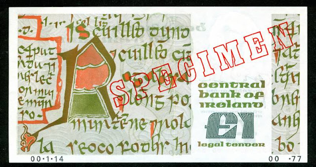 Ireland currency One Irish Pound banknote 1977 Celtic Queen Medb of ...