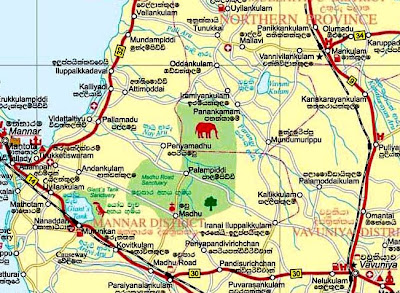 SriLanka Maps: Mannar and surrounding area