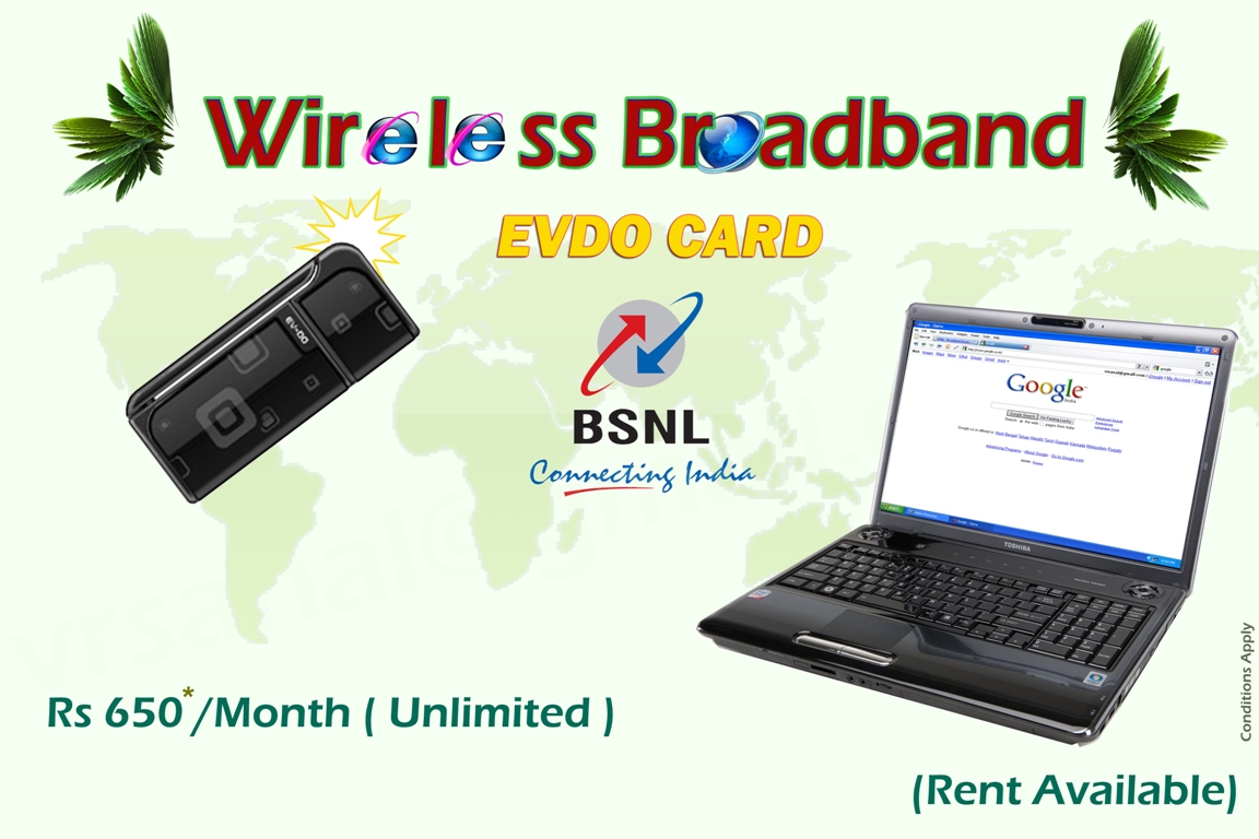 BSNL THRISSUR: BSNL EVDO CARD - USB Wireless internet