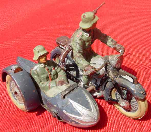 MOTORCYCLE 74: German military sidecar toy ww2