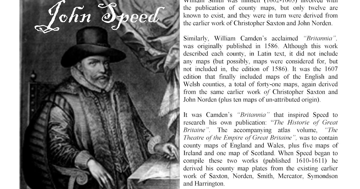 Mike Garrett BA Hons.: John Speed - 17th century Cartographer and Historian